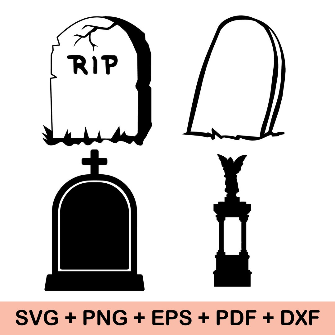 Tombstone Svg Cemetery Svg Grave Svg Headstone Svg Rip - Etsy