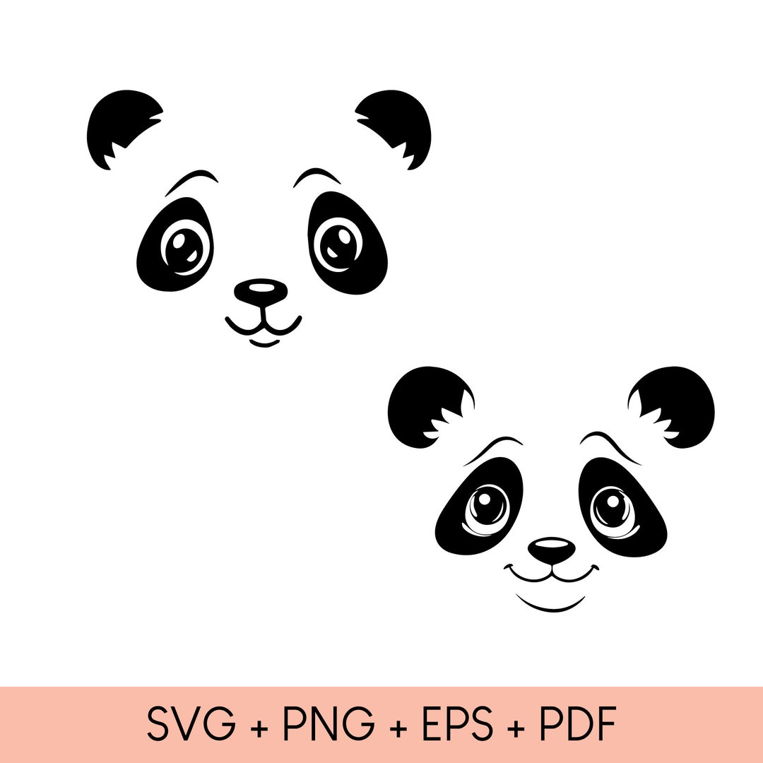 Panda svg panda face svg bambú svg vector svg en capas - Etsy España