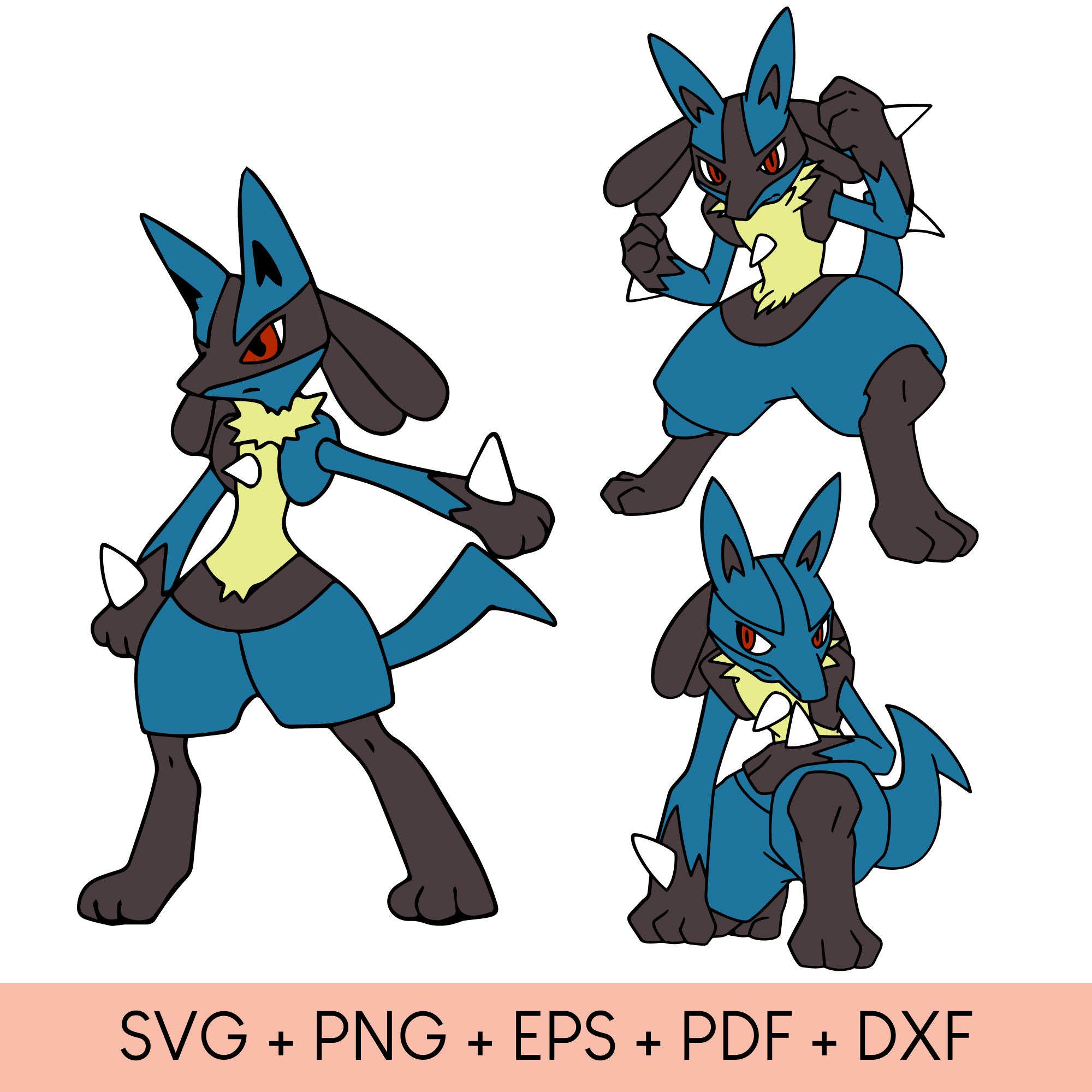 Lucario Svg Pokémon Svg Anime Svg Sports Svg Vector - Etsy