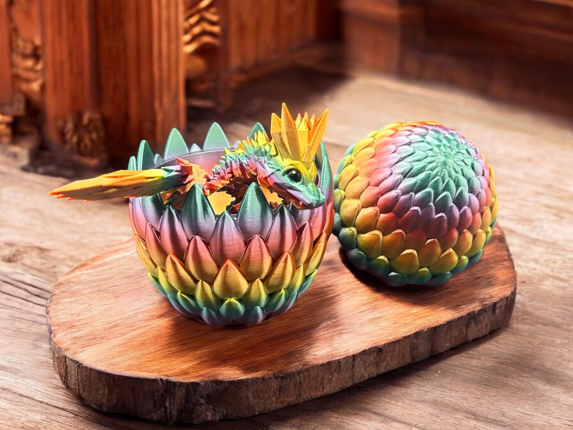 3D Printed Dragon Egg Dragon Fidget Dragon With Egg Colorful Dragon ...