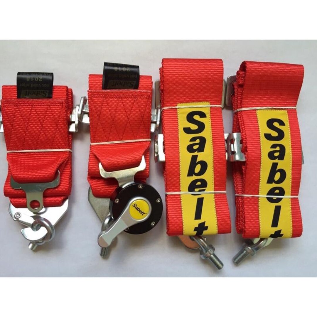 SABELT RED Universal 3' Inch 4 Point Racing Seat Belt Quick Release ...
