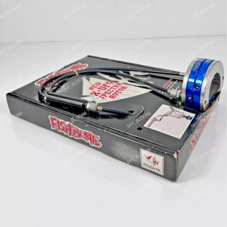 BMX Gyro Fishbone X-UFO Rotor System Old School 1-1/8" BLUE + Cable ...