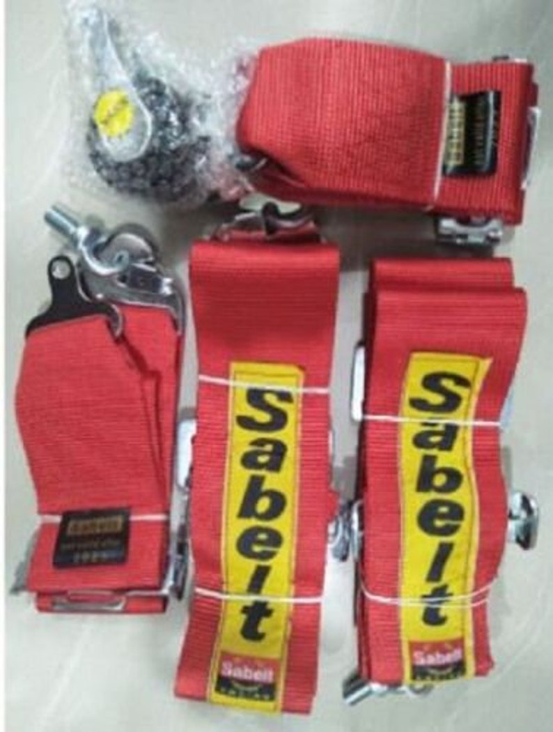 SABELT RED Universal 3' Inch 4 Point Racing Seat Belt Quick Release ...