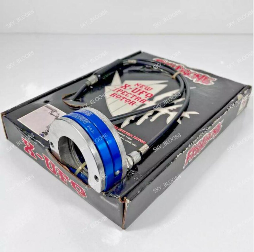BMX Gyro Fishbone X-UFO Rotor System Old School 1-1/8" BLUE + Cable ...