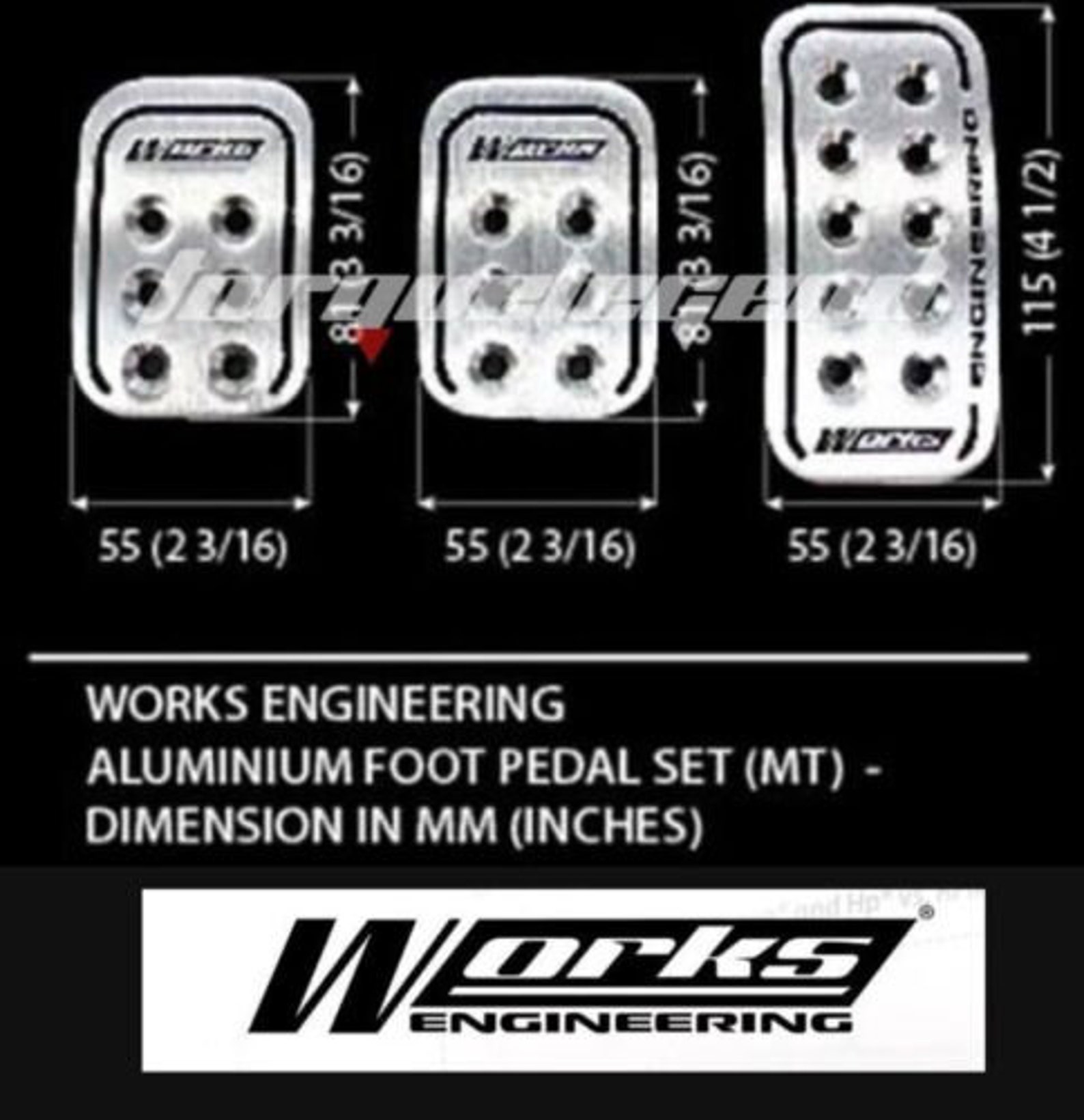 WORKS ENGINEERING Foot Pedal Pad (manual) T7 Aluminum Billet Racing ...