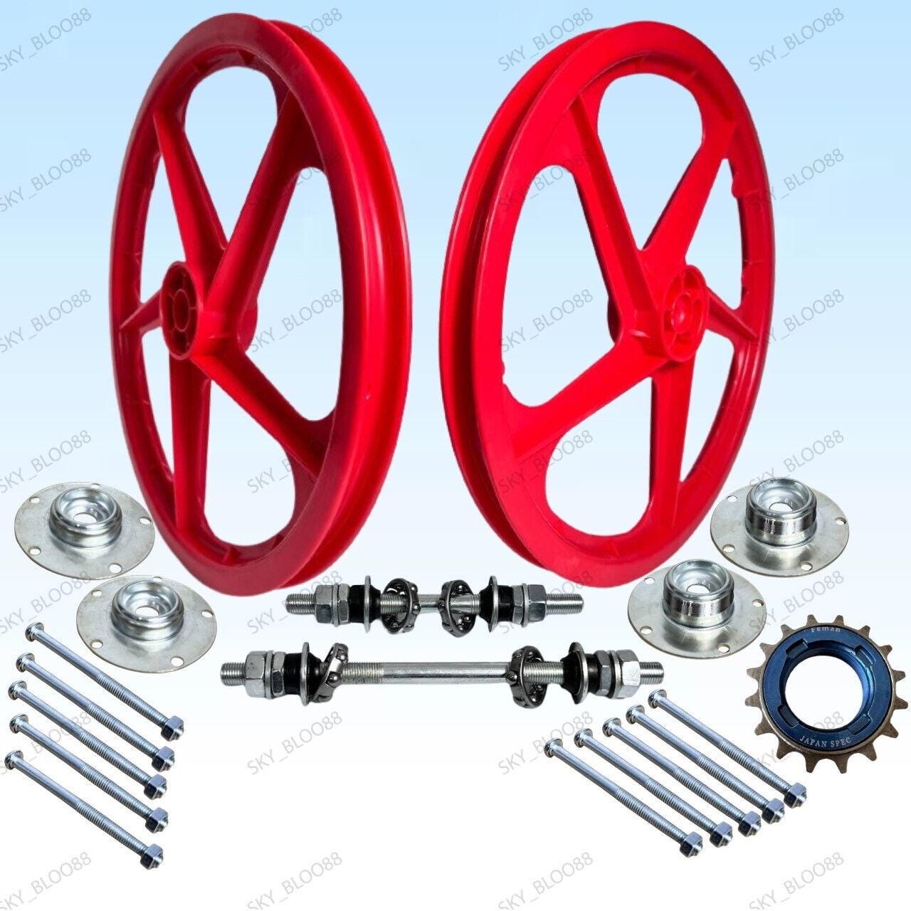 BMX Bicycle 20" PVC Sport Rim Complete (RED) Wheelset-hub Set ...