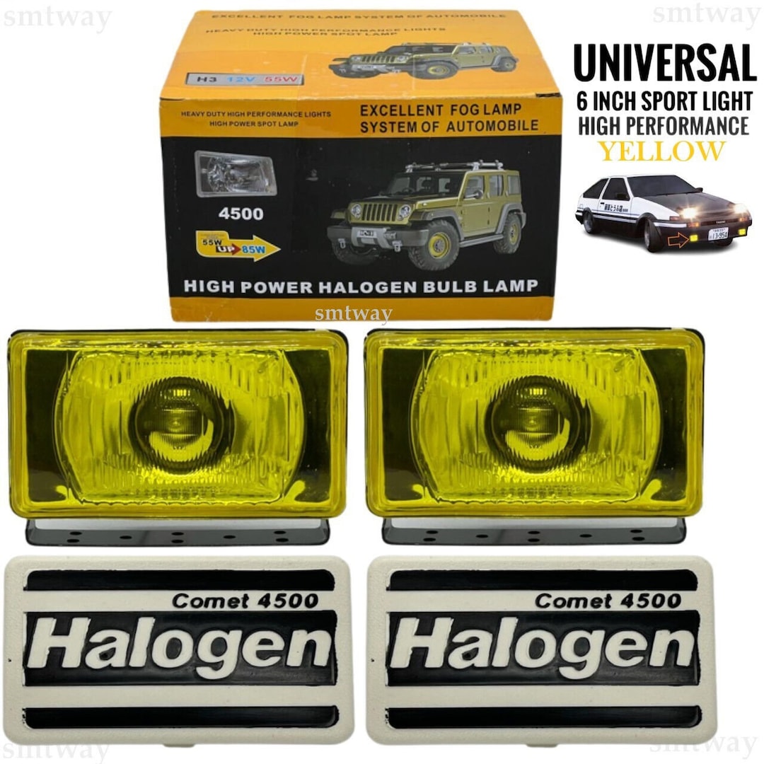 Universal Fog Spot Light YELLOW 12V 55W White Adjustable KE70 AE86 With ...