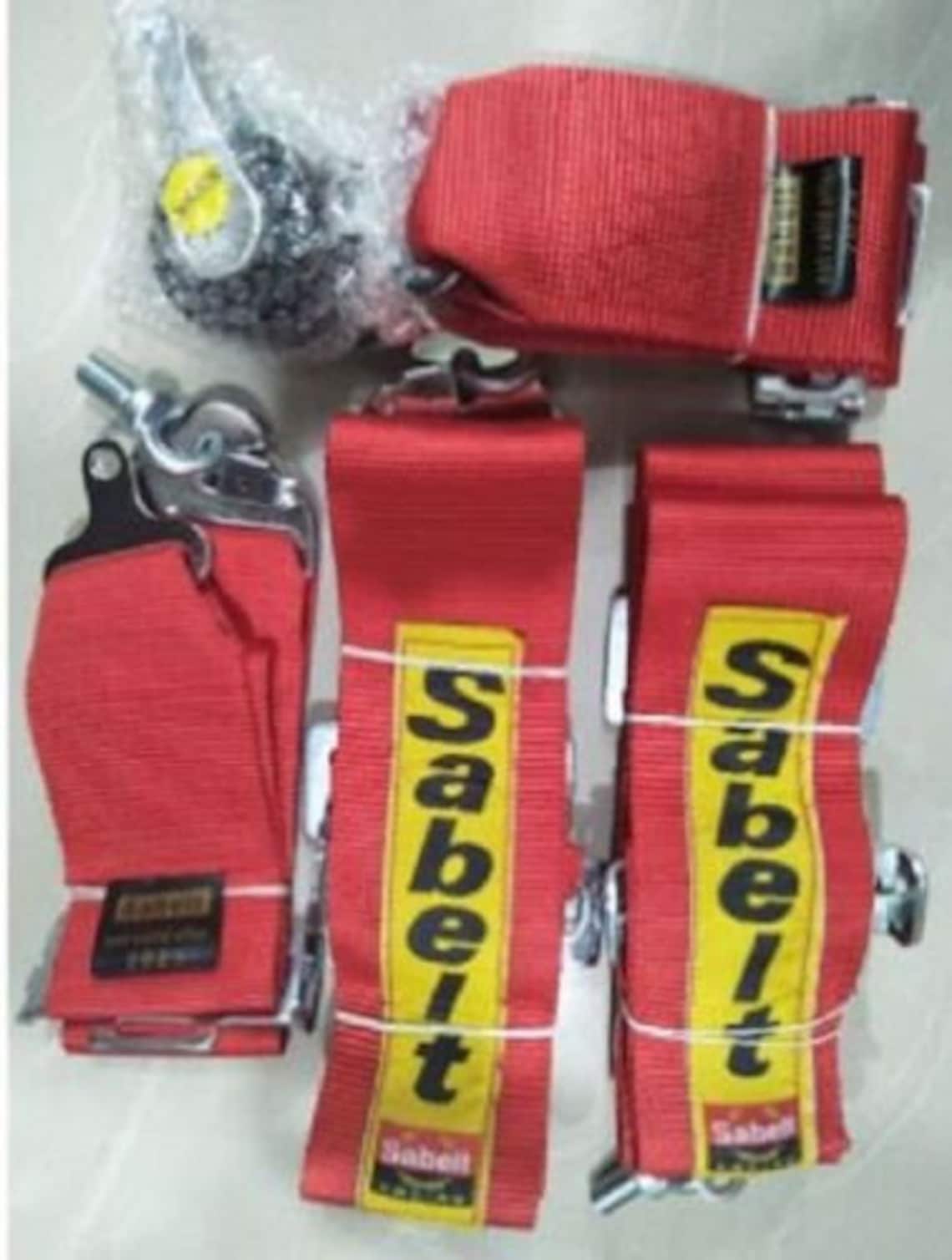 SABELT RED Universal 3' Inch 4 Point Racing Seat Belt Quick Release ...