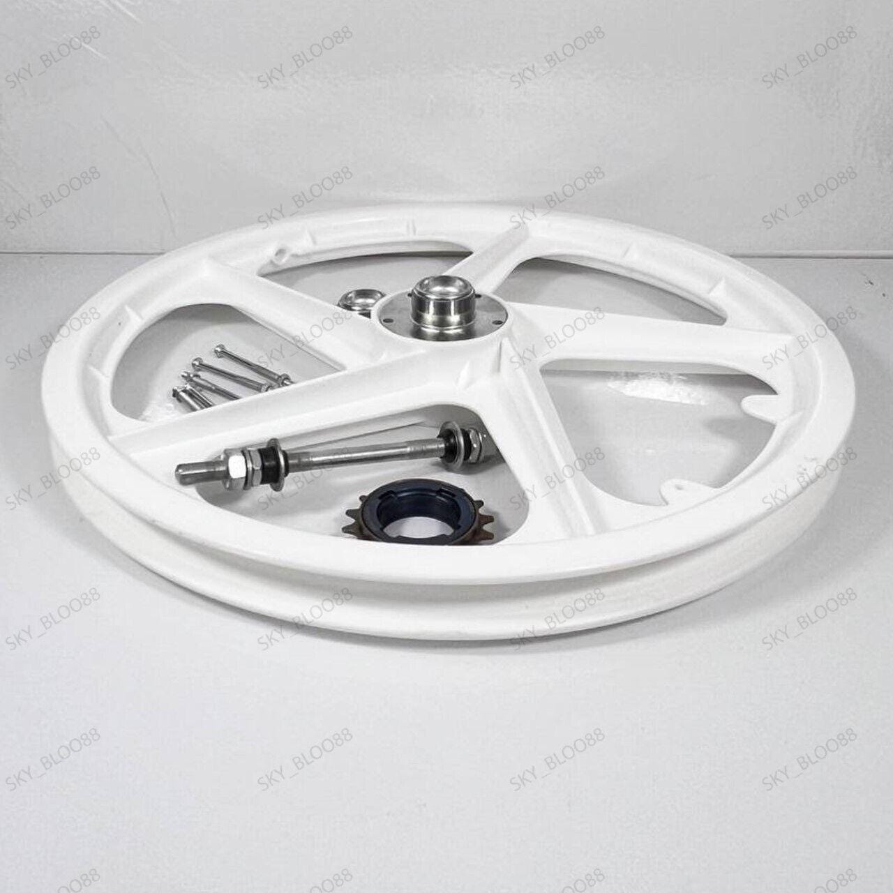Rear Set Complete Bicycle 20 PVC Sport Rim WHITE Complete Wheelset Hub ...
