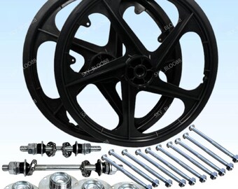 BMX Bicycle 20 PVC Sport Rim Complete black Wheelset Expedite Shipping ...