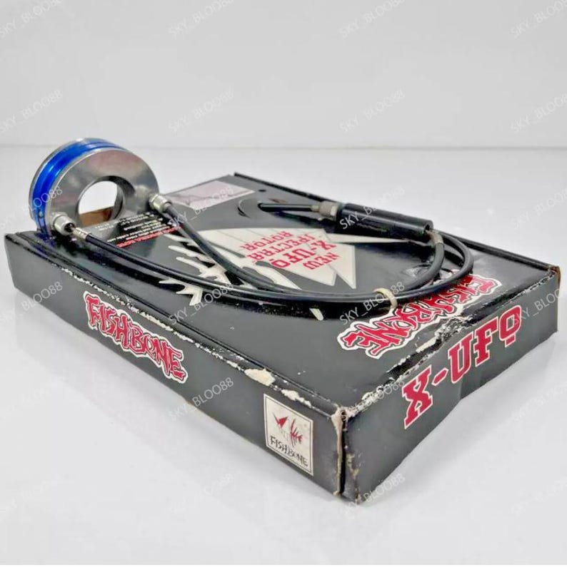 BMX Gyro Fishbone X-UFO Rotor System Old School 1-1/8" BLUE + Cable ...