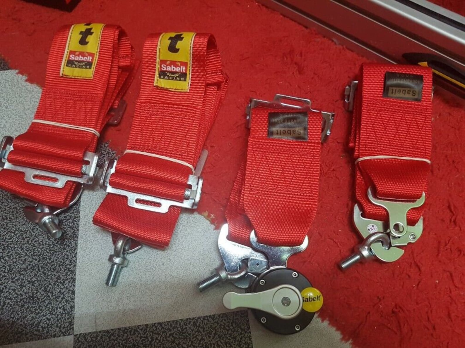 SABELT RED Universal 3' Inch 4 Point Racing Seat Belt Quick Release ...