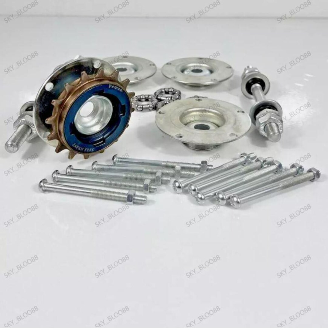 BMX Bicycle 20" Hub Set Front and Rear PVC Rim Bearing Sub Shaft and 16T Sprocket With Free ...