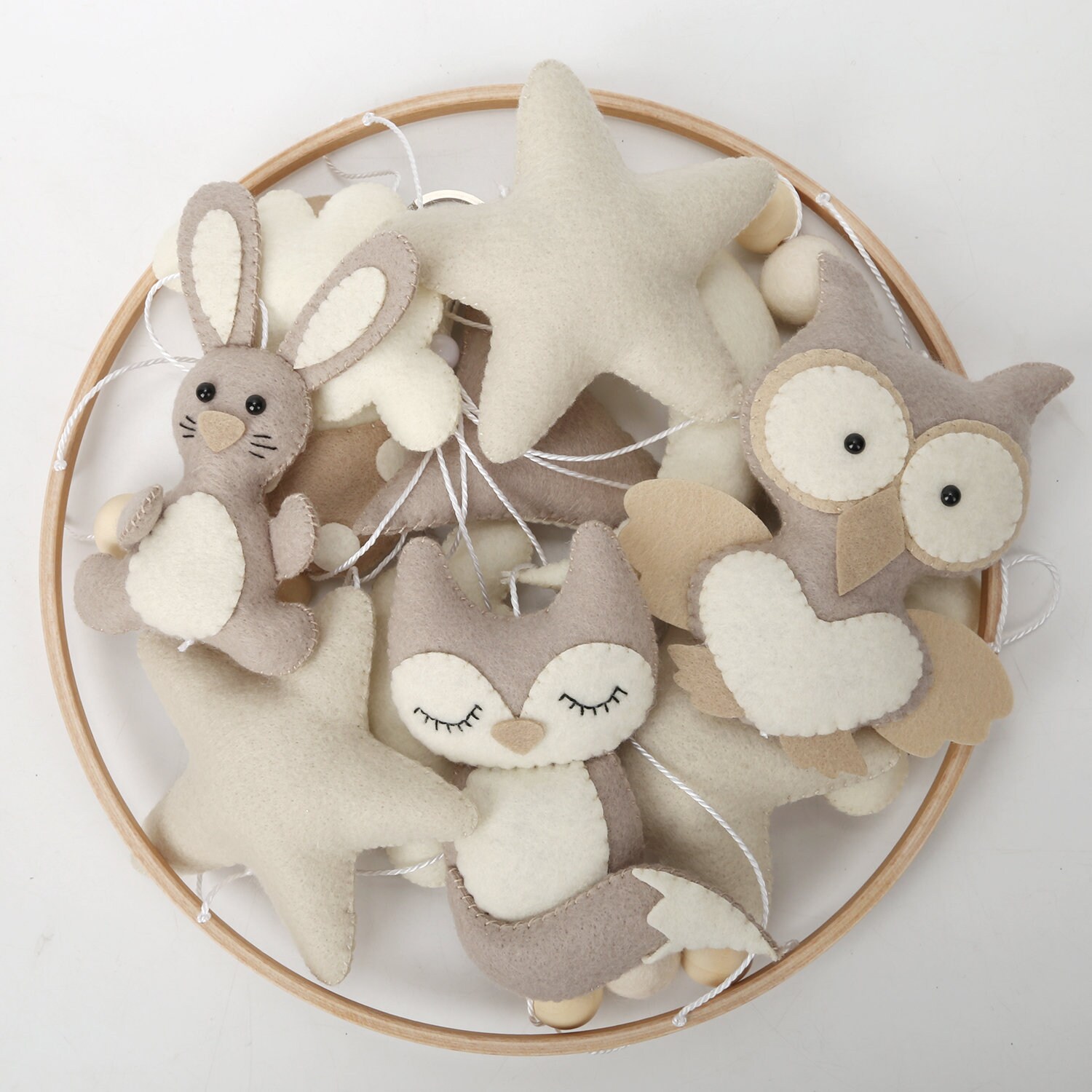 Neutral Baby Mobile Woodland Design in Soft Grey - Etsy