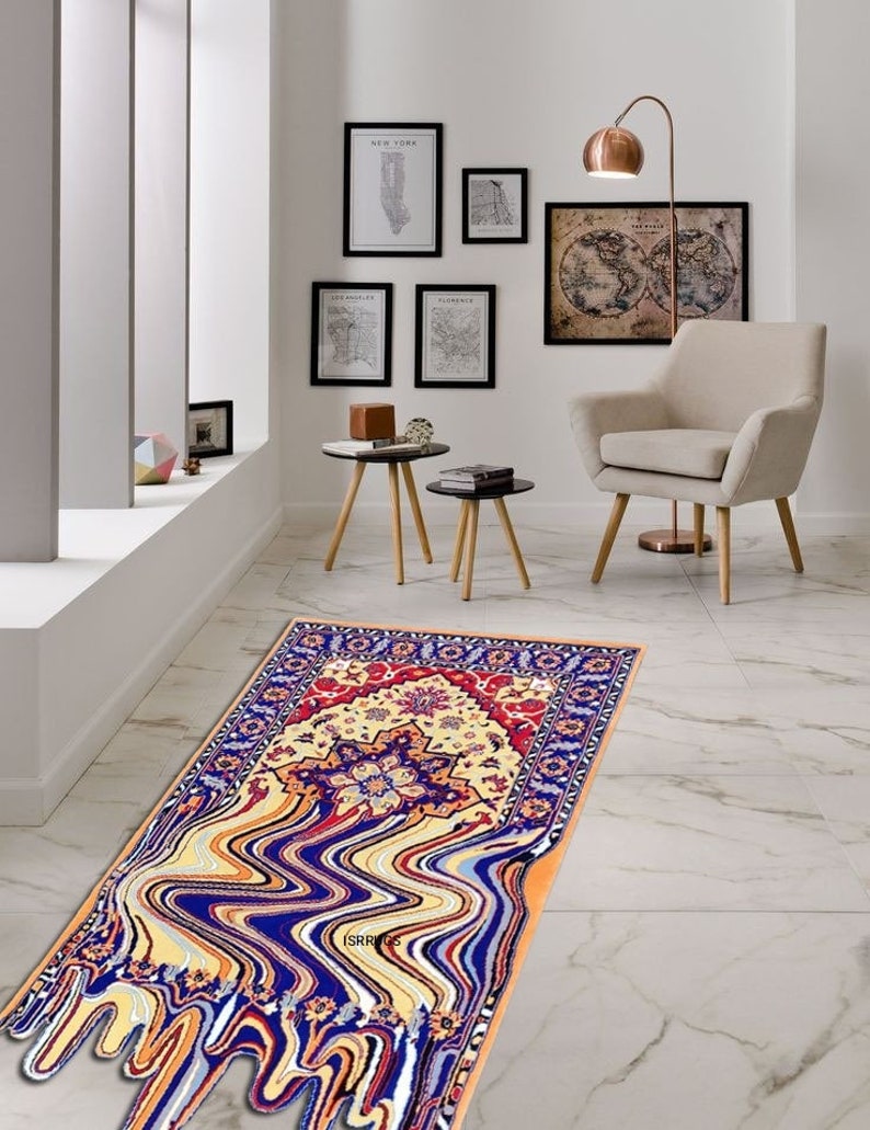 Melting Persian Artist Rug Hand Tufted 100% Wool Handmade Area Rug ...