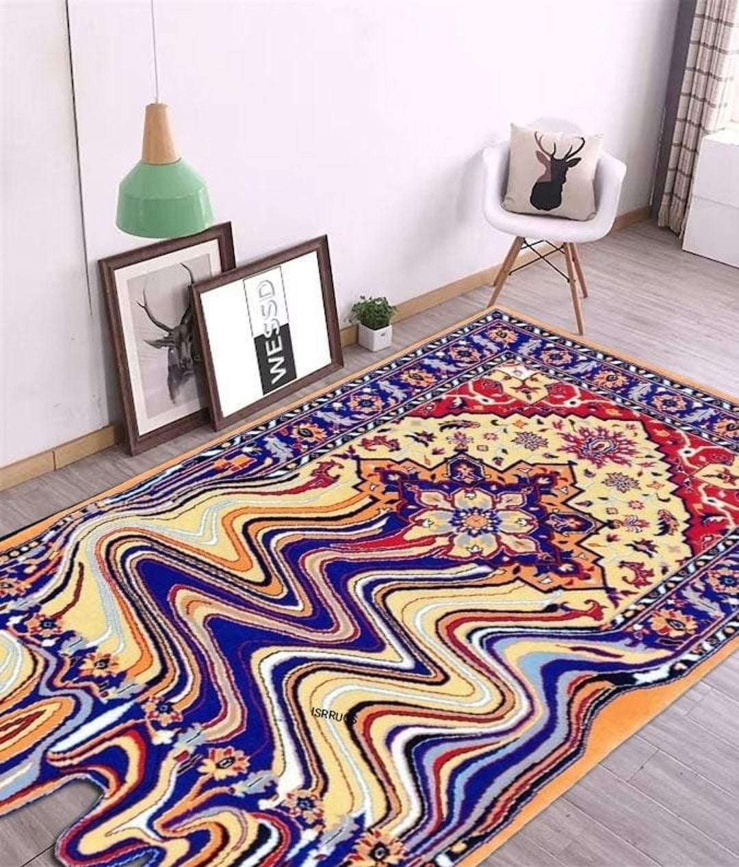 Melting Persian Artist Rug Hand Tufted 100% Wool Handmade Area Rug ...