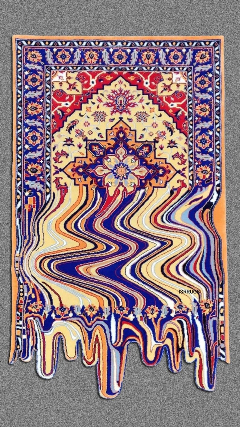 Melting Persian Artist Rug Hand Tufted 100% Wool Handmade Area Rug ...