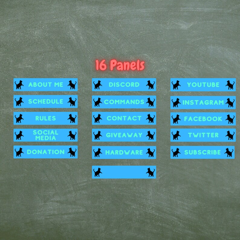 Stream Overlay Blue Cat Theme, Unique Twitch Overlay, Creative Streamer ...