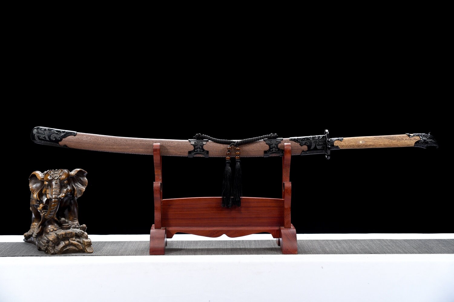 Leather Sheath Katana,alloy Samurai Sword,bake Black Blade,handmade ...