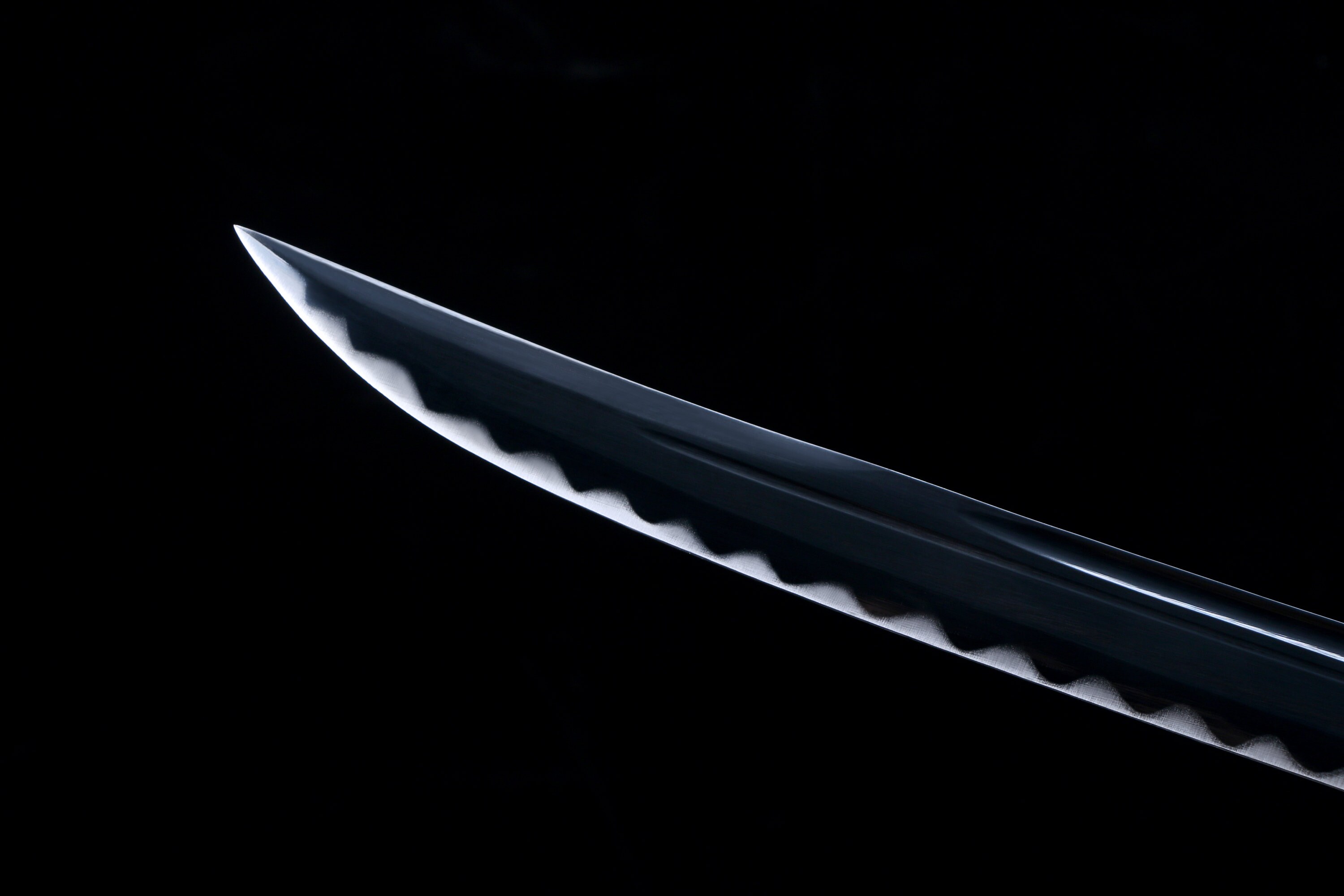 Black Solid Wood Sheath Samurai Sword,copper Tsuba Katana,baked Black Blade,japan Handmade ...