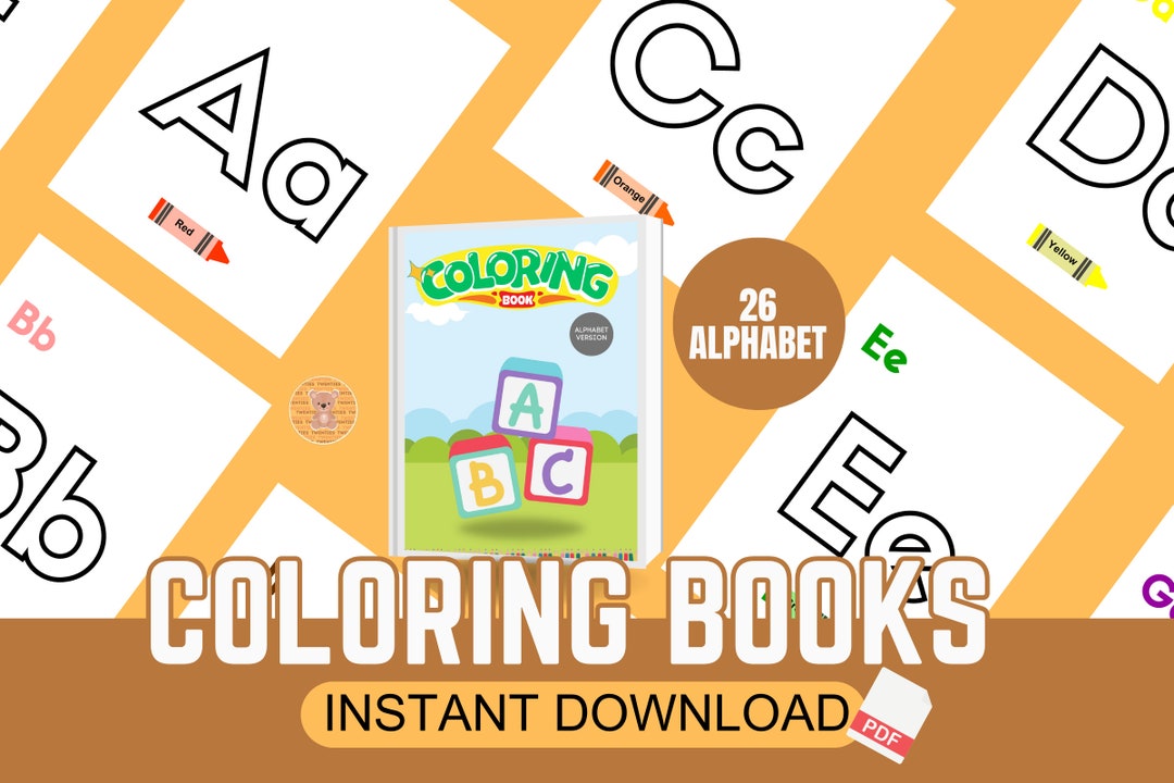 Alphabet Coloring Book for Kids Learn Abcs Through Coloring - Etsy