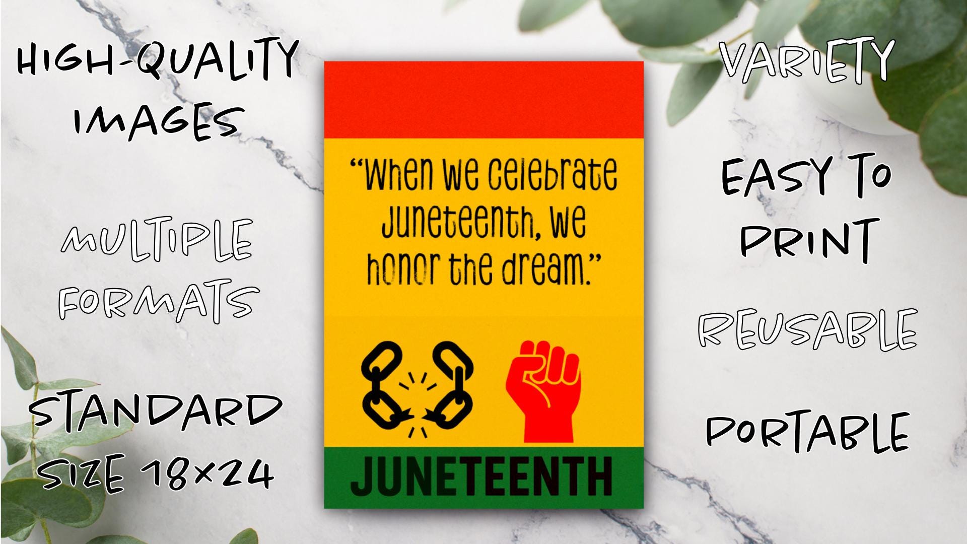 50 Digital Juneteenth Cards, Printable Freedom & Remembrance ...