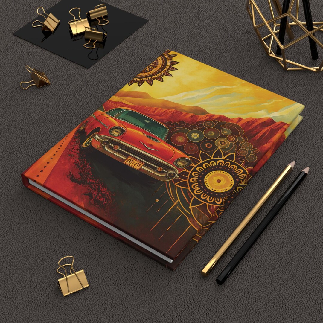 Travel Writing Journal, Retro Car Adventure Journal, Vintage Road Trip ...