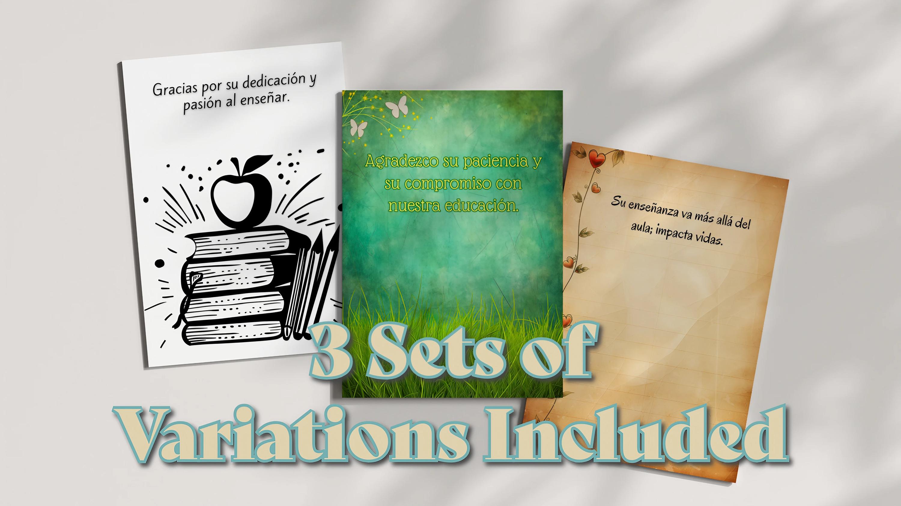 50 Printable Spanish Teacher Appreciation Cards, PDF JPG PNG, 5x7 ...