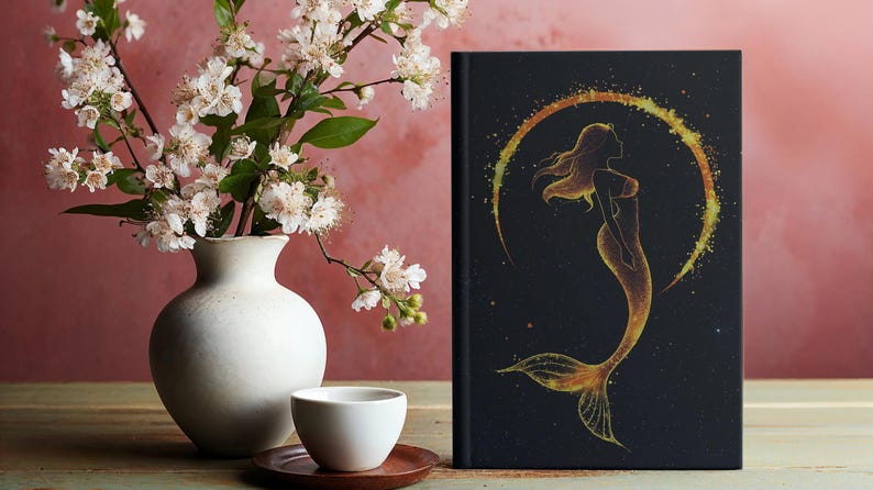 Celestial Mermaid Hardcover Journal, Notebook for Writers and Dreamers ...