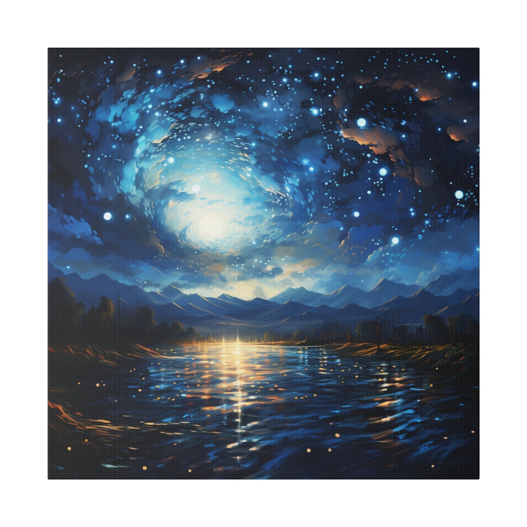 Galactic Whirlpool Canvas Art Luminous Starry Galaxy Reflection - Etsy