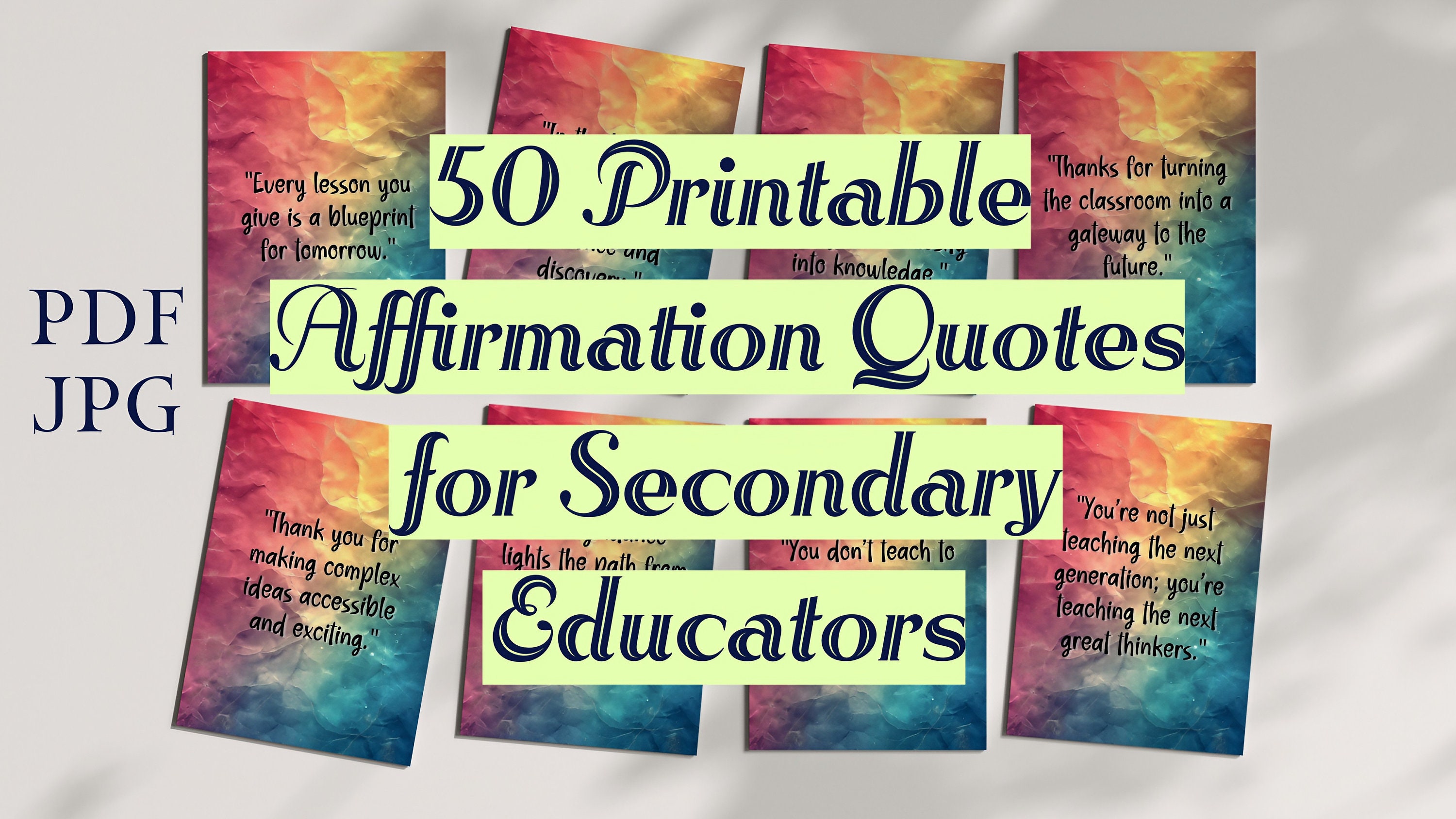 50 Printable 5x7 Affirmation Quotes for Secondary Educators, Inspiring ...