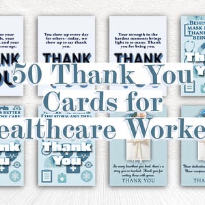 50 Printable Thank You Cards for Healthcare Workers, Digital Gratitude ...
