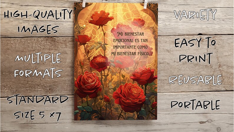 50 Printable Self Care Affirmations in Spanish, PDF JPG PNG, 5x7 Format ...