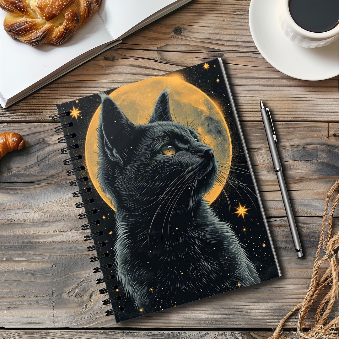 Celestial Cat Versatile Visions Spiral Notebook, Cat Lined Spiral ...