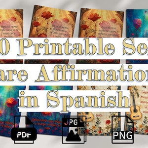 50 Printable Self-care Affirmations in Spanish, 5x7 Digital Download in ...