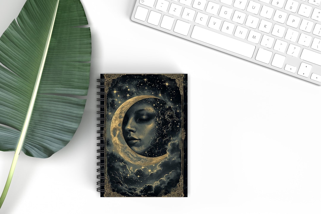Celestial Dreams Spiral Notebook, Lunar Design Journal, Starry Night ...