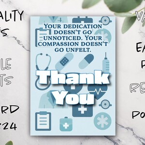 50 Printable Thank You Cards for Healthcare Workers, Digital Gratitude ...