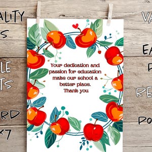 50 Printable 5x7 Appreciation Cards for School Staff, PDF JPG PNG ...