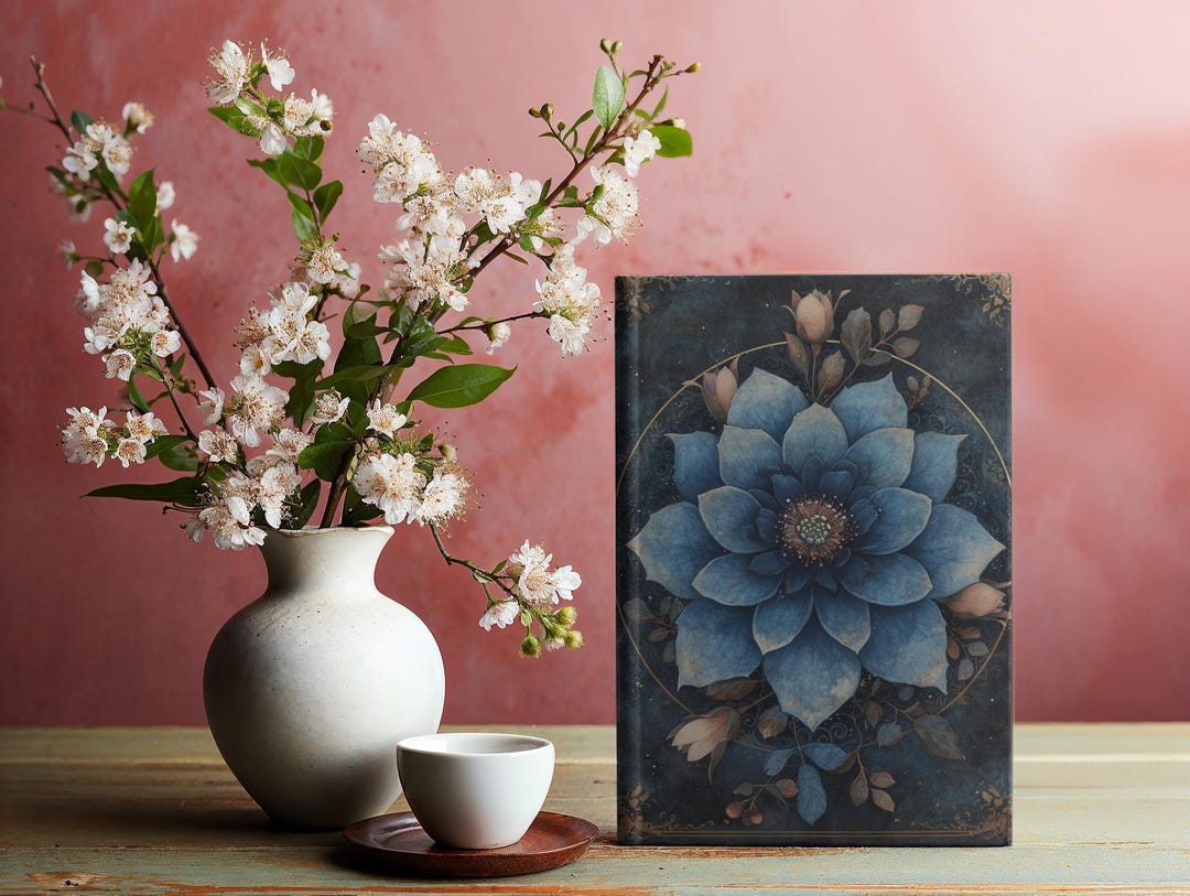 Blue Flower Journal, Lined Pages for Writing, Elegant Writing Diary ...