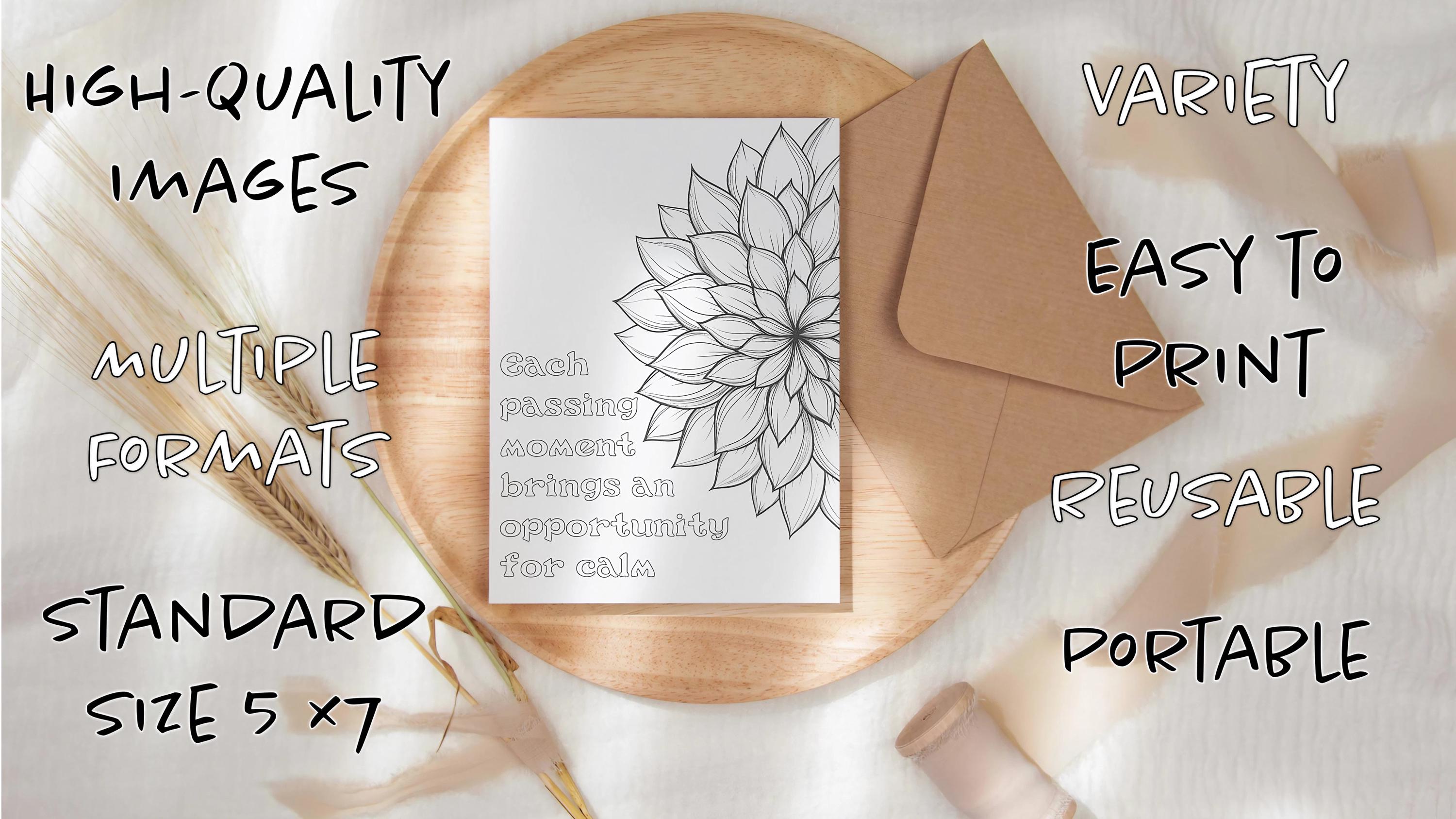 20 Printable Coloring Affirmation Cards, Affirmations to Blossom in ...