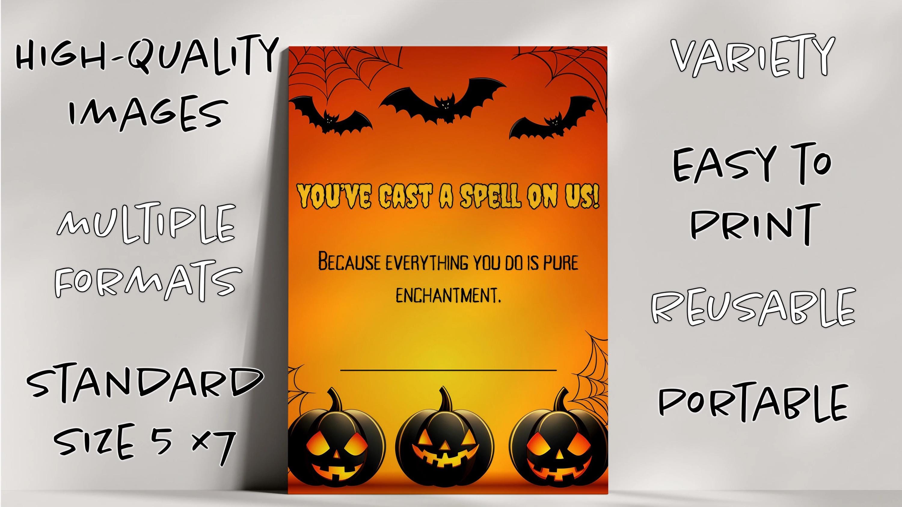 50 Printable 5x7 Halloween Employee Appreciation Cards, PDF JPG PNG ...