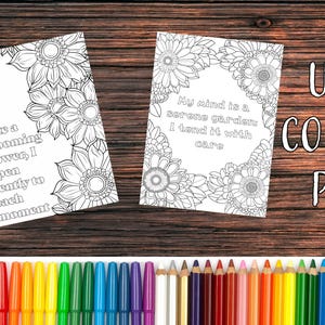 20 Printable Coloring Affirmation Cards, Affirmations to Blossom in ...