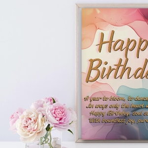 25 Printable Poetic Birthday Wishes, Digital Download, 5x7 PDF JPG PNG ...