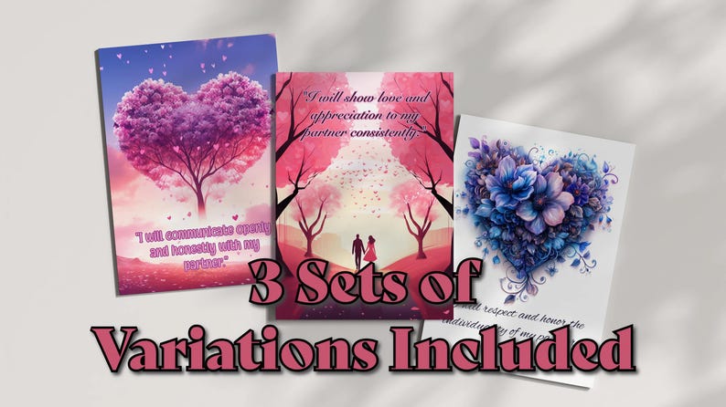 50 Printable Positive Relationship Affirmations, PDF JPG PNG, 5x7 ...