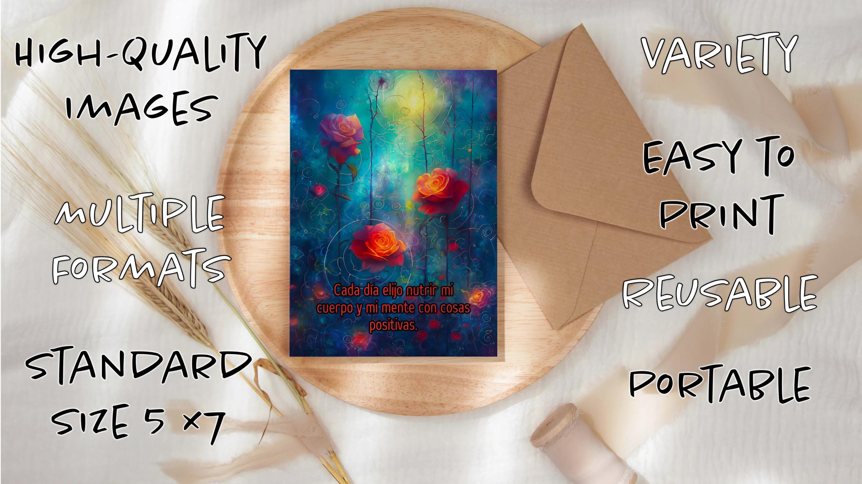 50 Printable Self-care Affirmations in Spanish, 5x7 Digital Download in ...