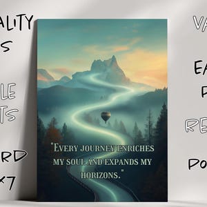 50 Printable 5x7 Affirmations for Travel, PDF JPG PNG, Digital Download ...