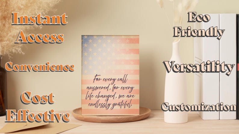 Printable First Responder Thank You Cards: Hero Appreciation (PDF, JPG ...