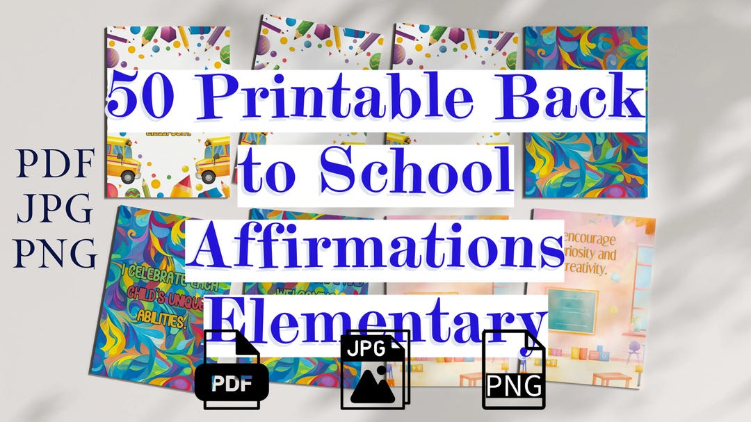 50 Printable Back to School Affirmations for Elementary Teachers, 5x7 ...