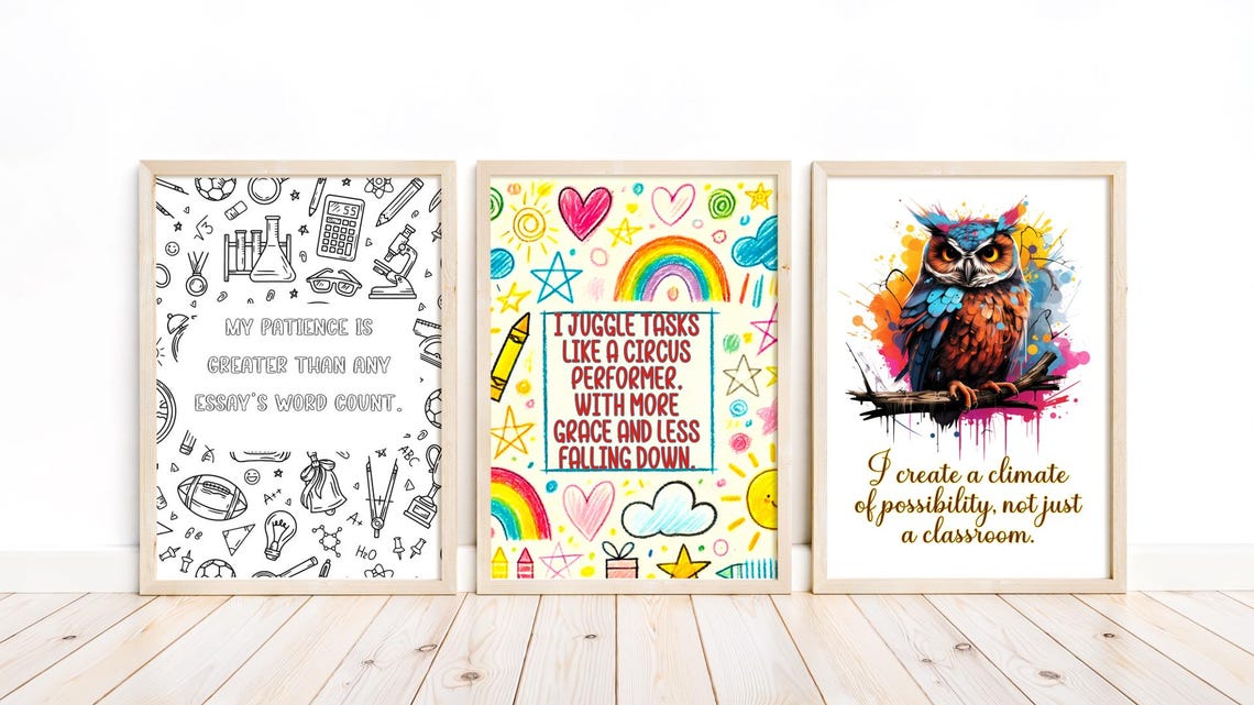 50 Printable Teacher Affirmation Cards - 5x7 Digital Download for ...