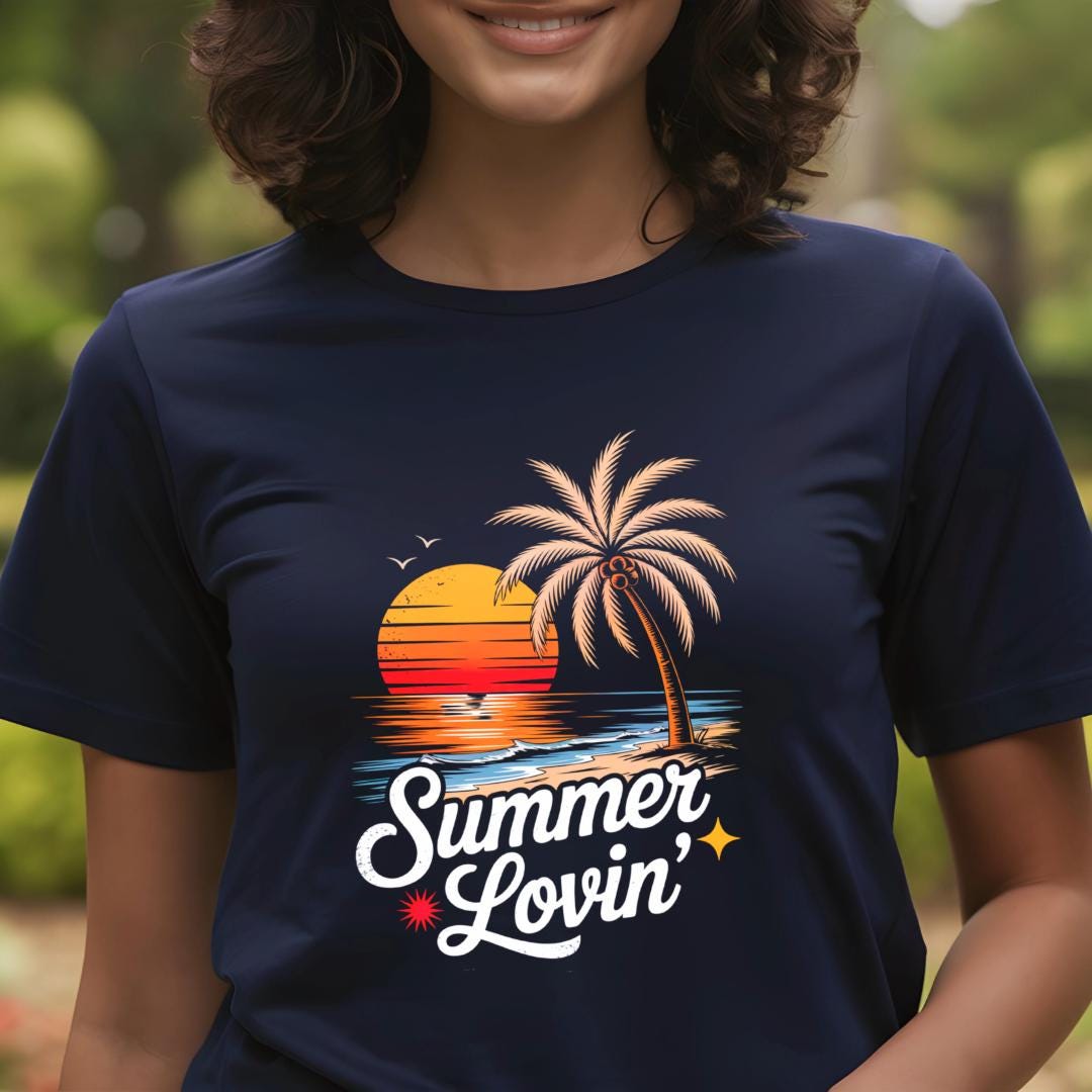 Summer Lovin Shirt Tropical Sunset Tee, Beach Vacation Graphic T-shirt ...